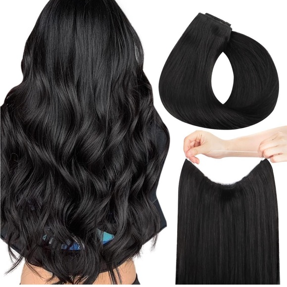 Hair | 16 Wire Hair Extensions Real Human Hair With Transparent Wire 8g ...